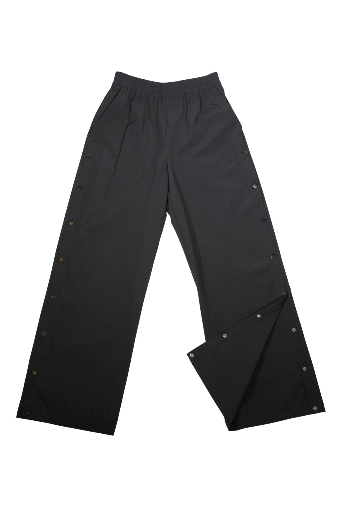 Women’s Black Nylon Snap Pant – Lightweight Wide Leg | Venice Pant ...
